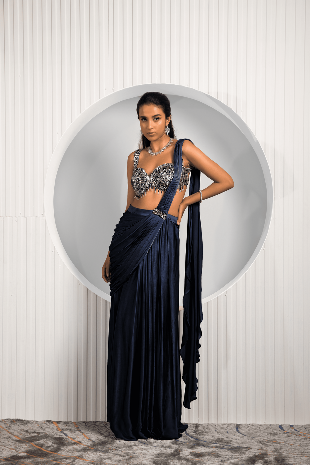 Orvana Ghai In Jade Saree